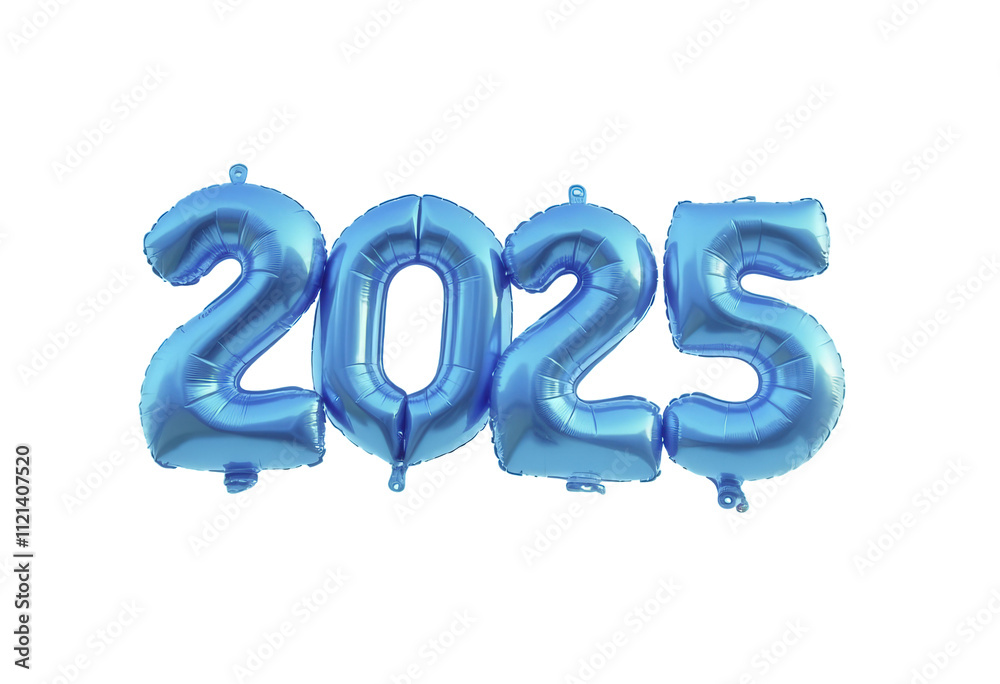 Blue helium balloons forming 2025, transparent isolated png Stock Photo ...