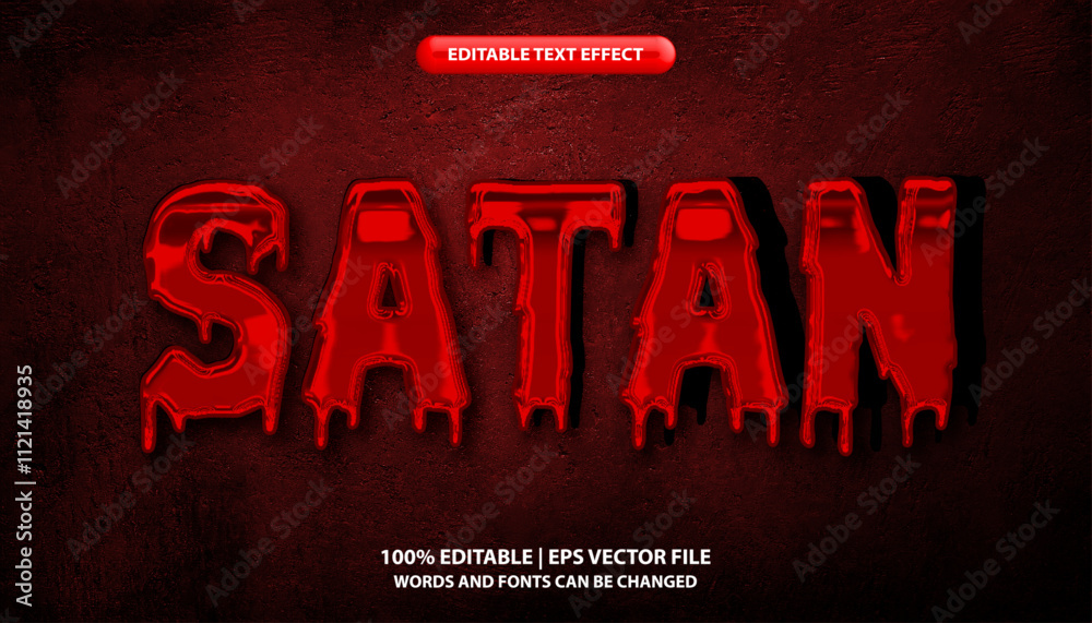 Satan Text Effect: Bloody, dripping text effect design. Editable, high ...
