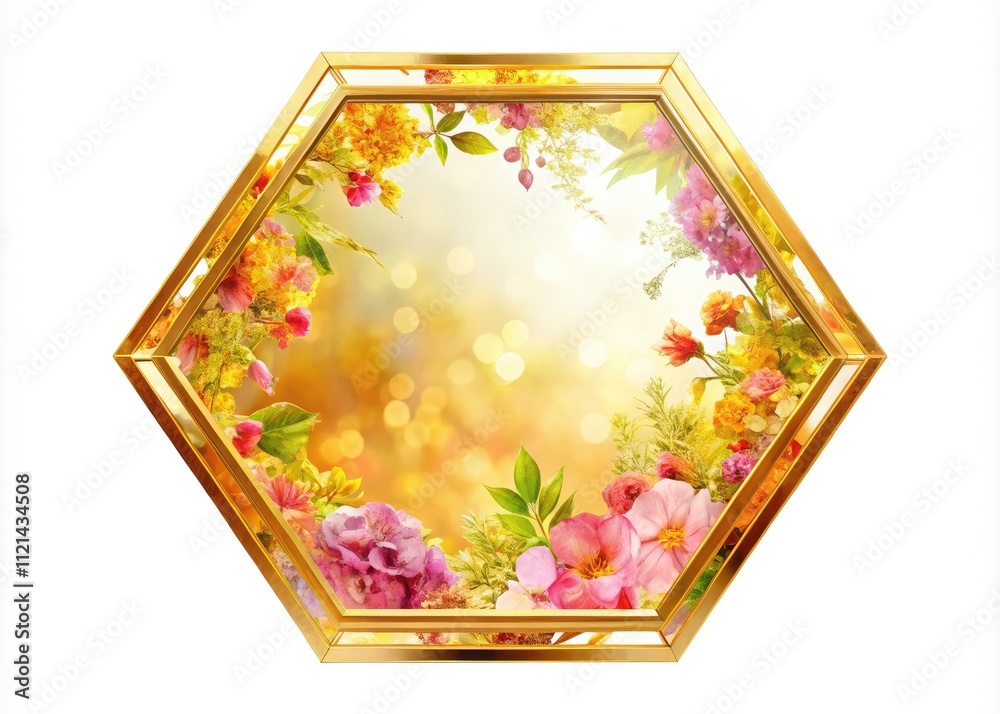 Luxury Gold Octagon Frame, Golden Border, Invitation Design, Elegant ...
