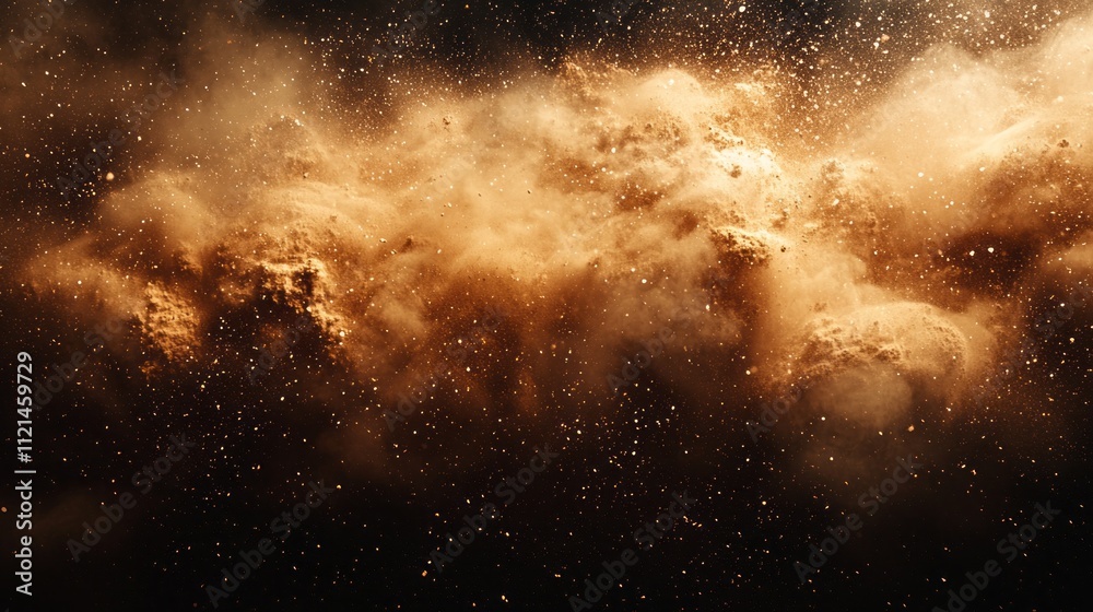 Swirling clouds of mocha mousse brown dust drift gracefully in a cosmic ...