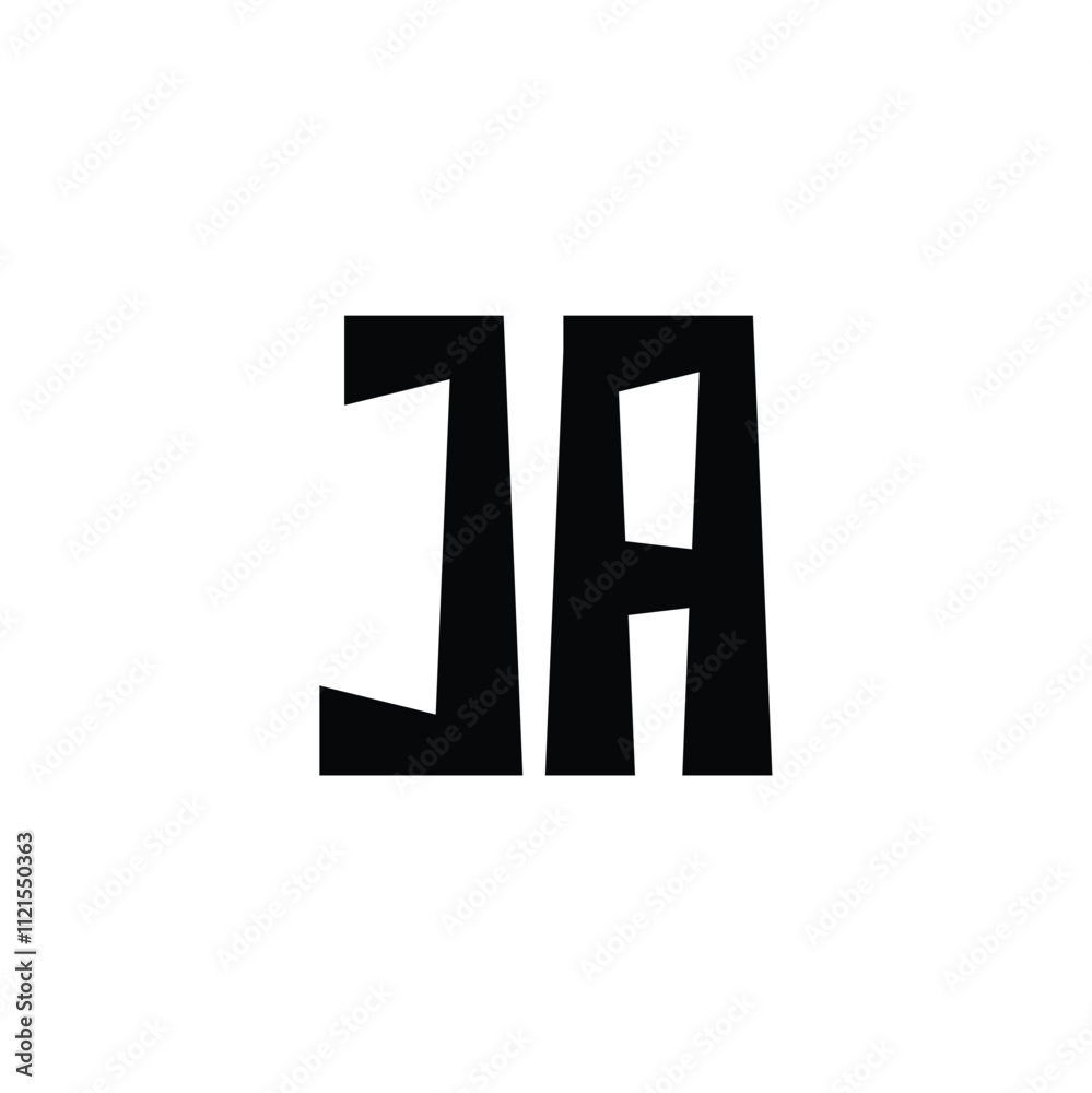 JA monogram logo design letter text name symbol monochrome logotype ...