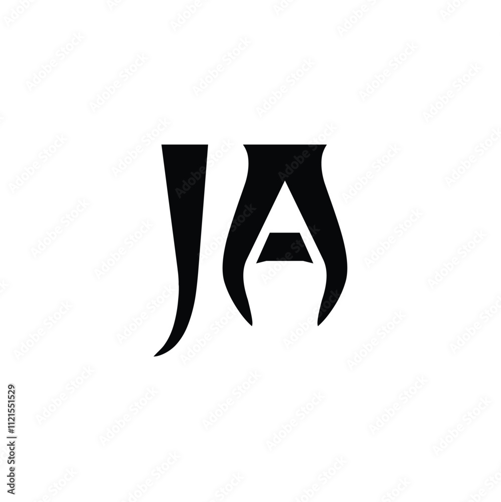 JA monogram logo design letter text name symbol monochrome logotype ...