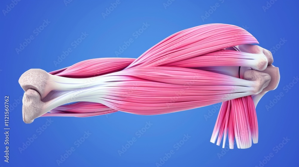 Detailed 3d rendering of the shoulder joint and muscles in human ...