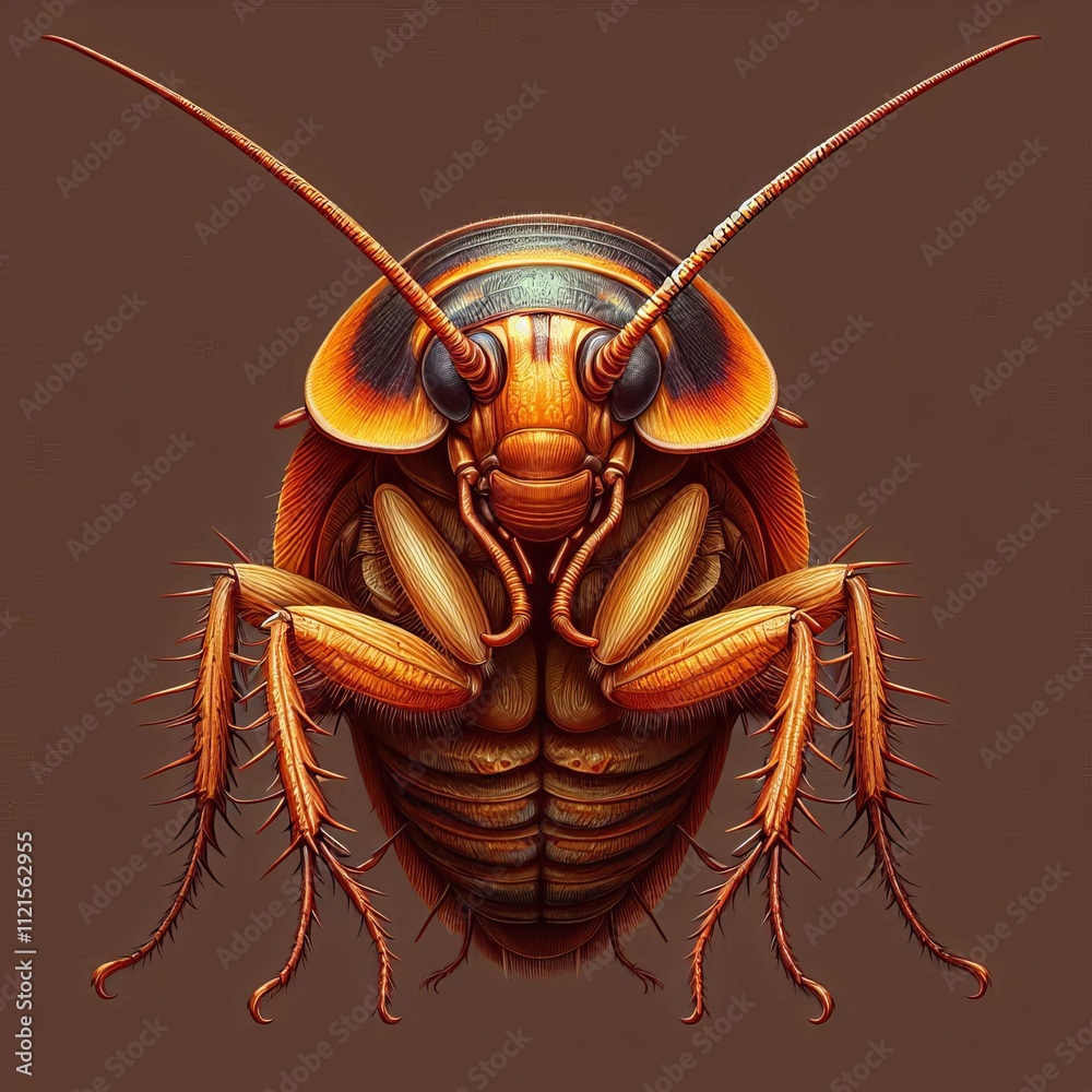 Cockroach Blattodea An insect with a flattened body and long ant Stock ...