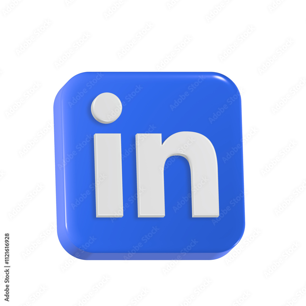 LinkedIn logo icon 3d symbol app web Stock Photo | Adobe Stock