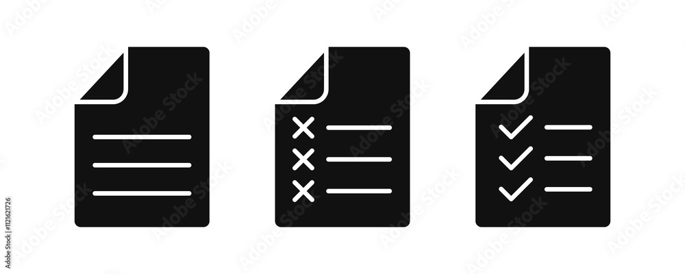 Document icon PNG. Document list silhouette with checklist icon ...