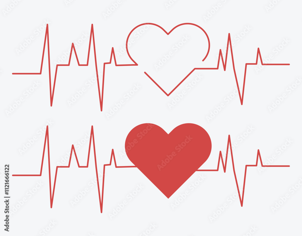 Heart beat cardiogram cardiac cycle medical,Warning triangle icon.Heart ...