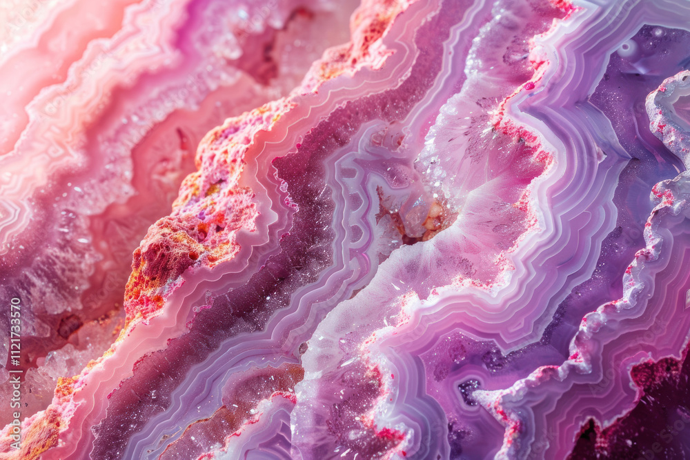 close-up of an agate, a gemstone characterized by parallel bands of ...