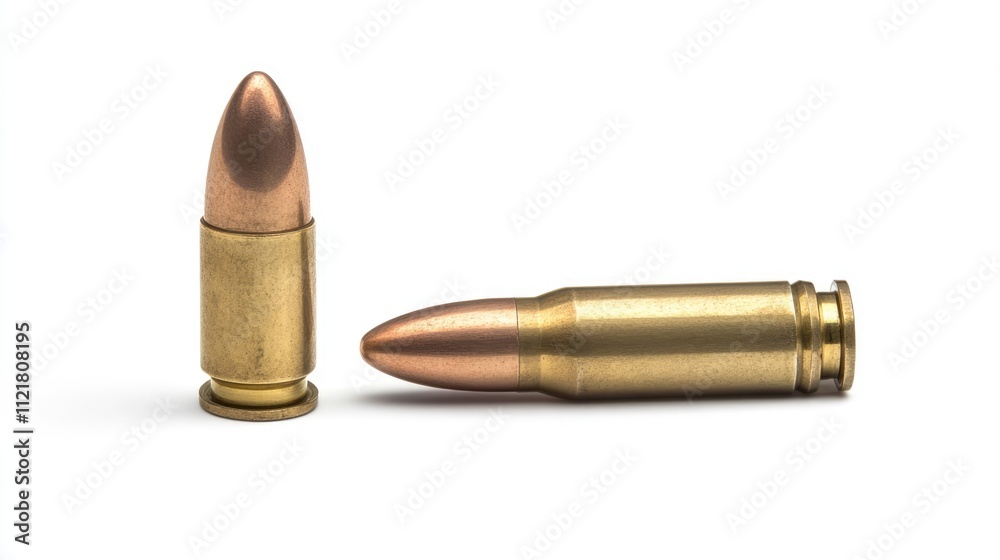 Semi automatic pistol magazine with full metal jacket bullets on ...