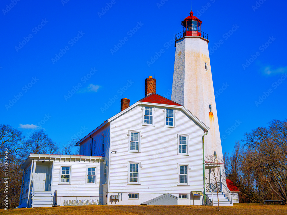 Sandy Hook Lighthouse in New Jersey, built on June 11, 1764, the oldest working lighthouse in ...