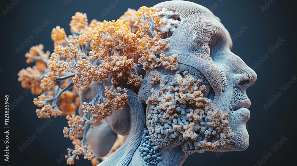 Detailed 3D digital model of human respiratory system including lungs ...