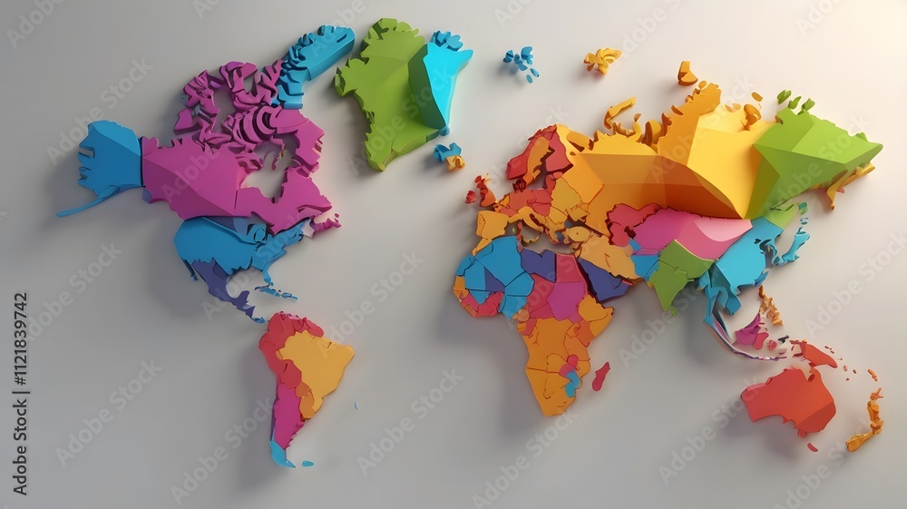 World map isolated modern colorful style. for website layouts ...