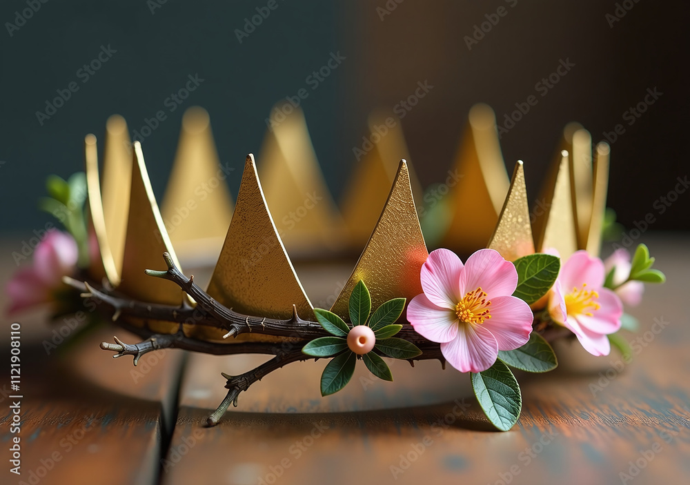 gold crown thorns combines christian symbolism easter traditions ...