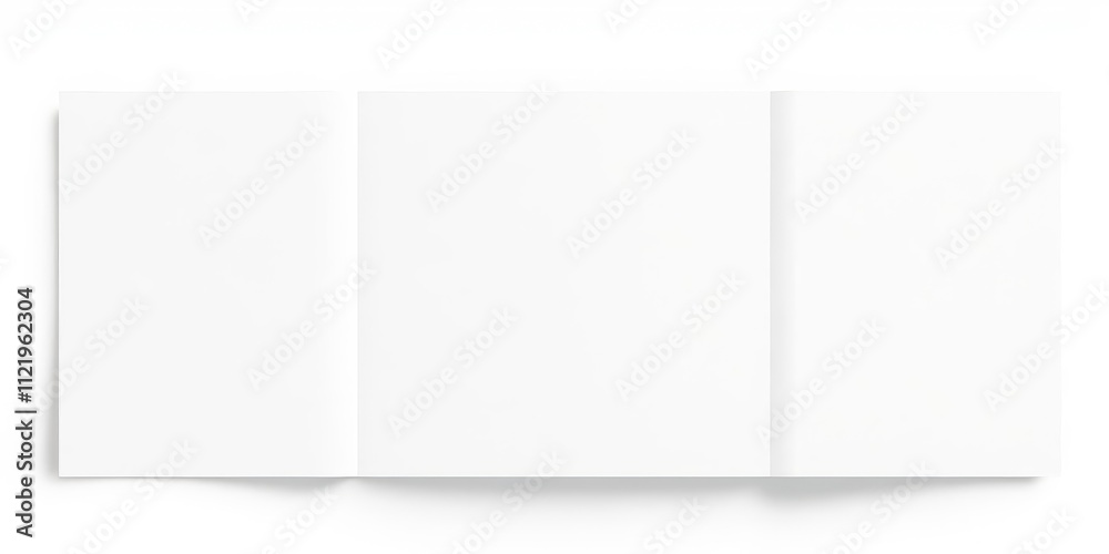 Folder die cut mock up template with realistic shadow and fold lines ...