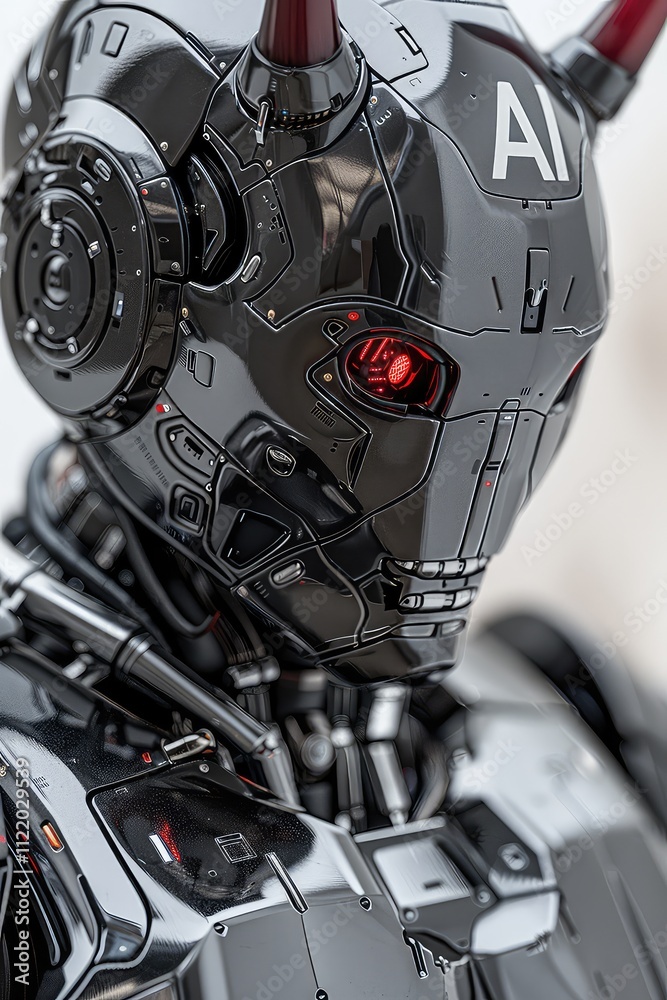 Robot devil with the inscription AI on his head. The Robot devil ...