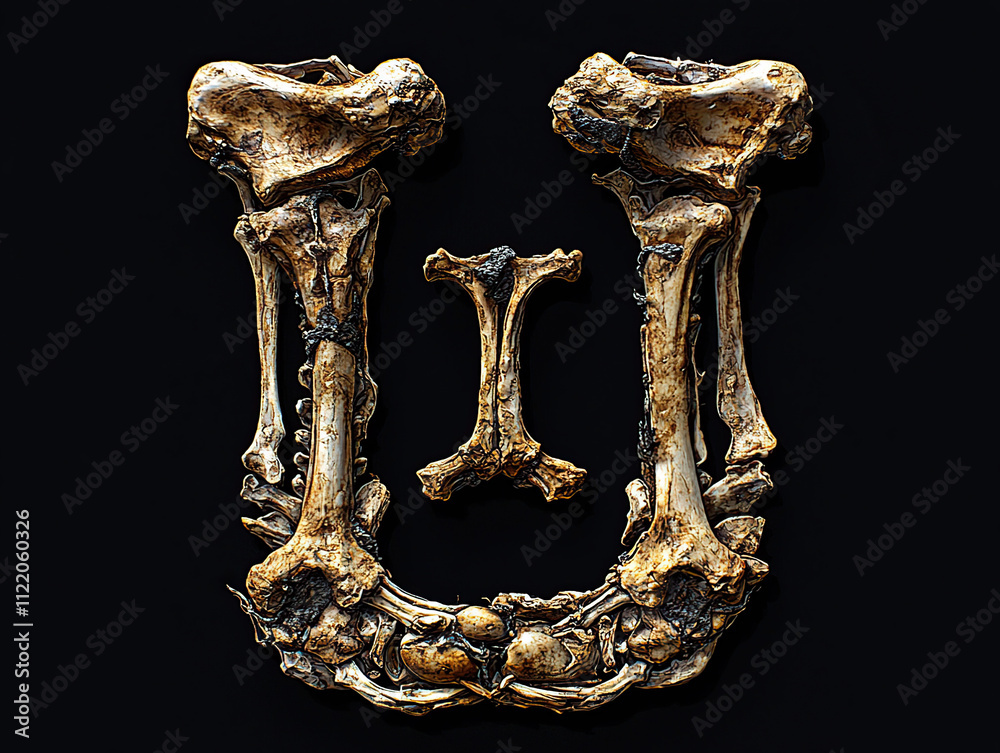 Ilustración de Stock skeleton, bone, anatomy, osteology, skull ...