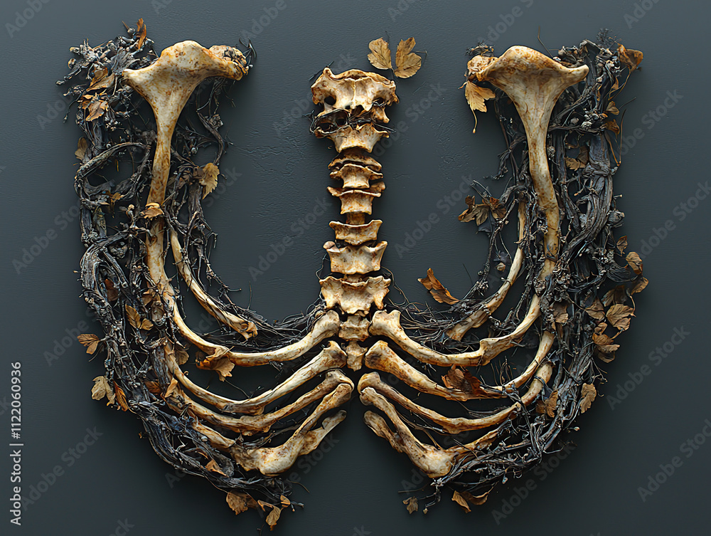 skeleton, bone, anatomy, osteology, skull, vertebrae, ribs, femur ...