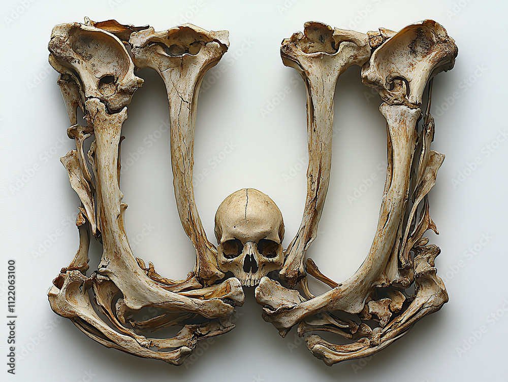 skeleton, bone, anatomy, osteology, skull, vertebrae, ribs, femur ...