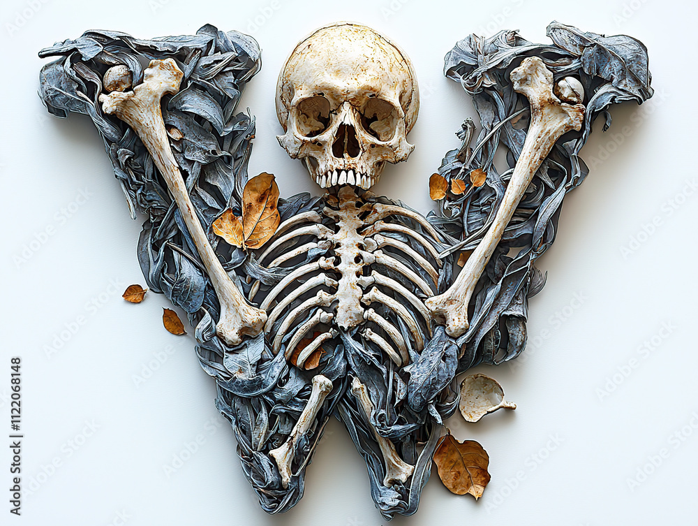 Ilustración de Stock skeleton, bone, anatomy, osteology, skull ...