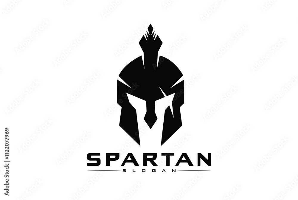 Spartan helmet logo with claw mark and distressed effect. Warrior logo ...