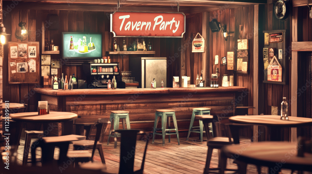 Bar counter interior furniture vector cartoon set. Pub table for craft ...