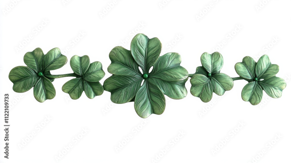 Lucky four leaf clover, border for Irish Patricks day background. Green ...