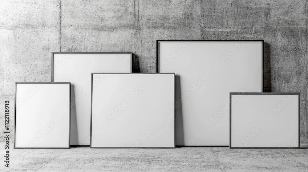Realistic set of square and rectangle whiteboards isolated on ...