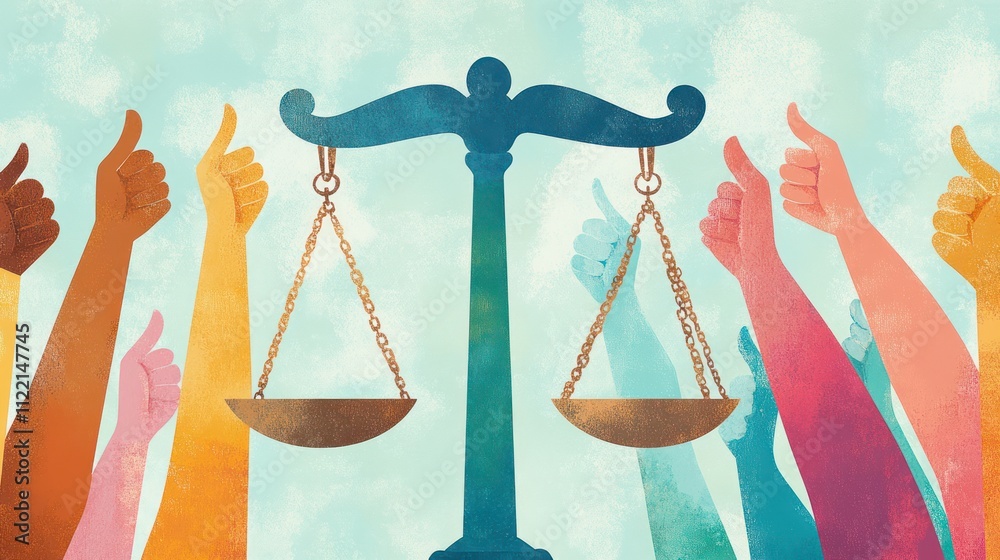 Diverse Hands Celebrating Justice: A Symbol of Equality and Fairness ...