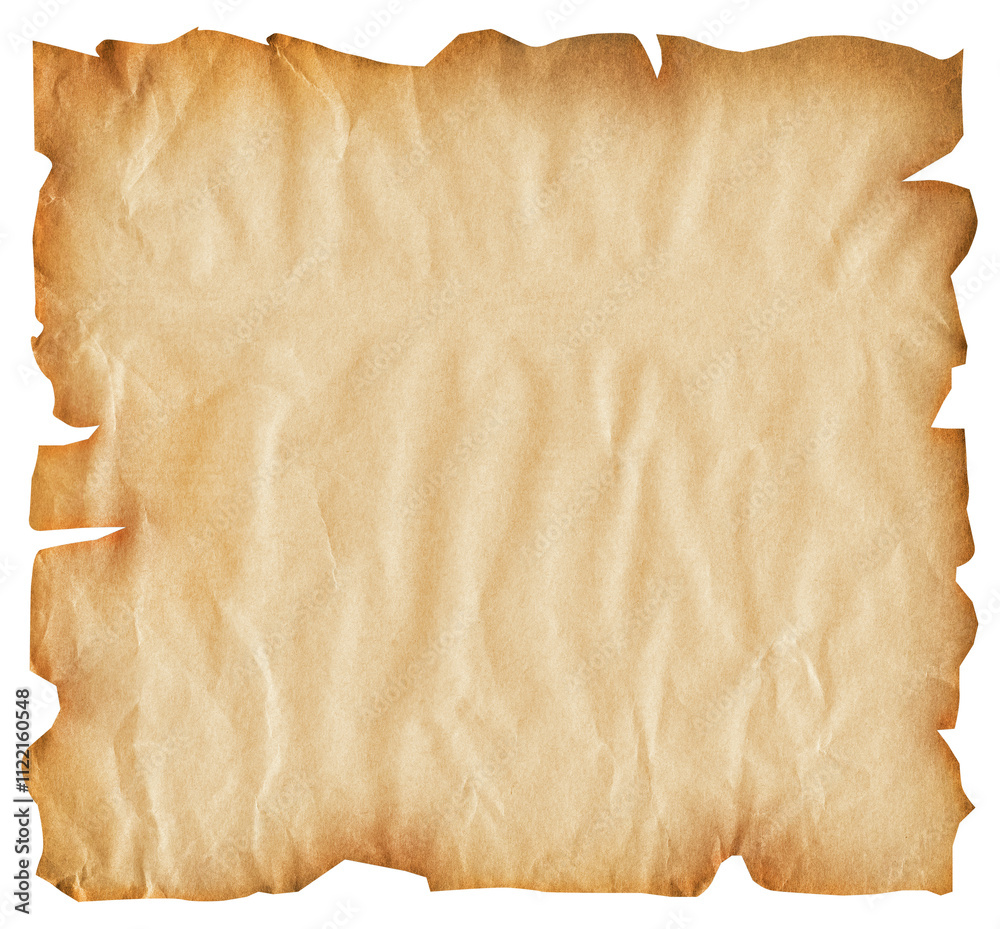 treasure map, paper scroll template, vintage, isolated, extracted on ...