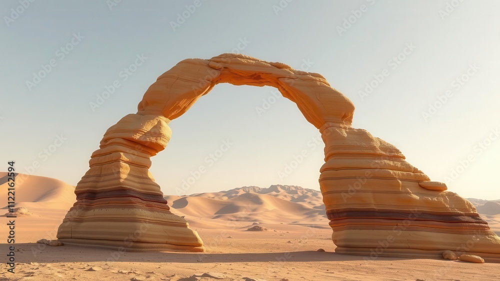 Ilustración de Stock Natural rock arch formation in the Riyadh desert ...