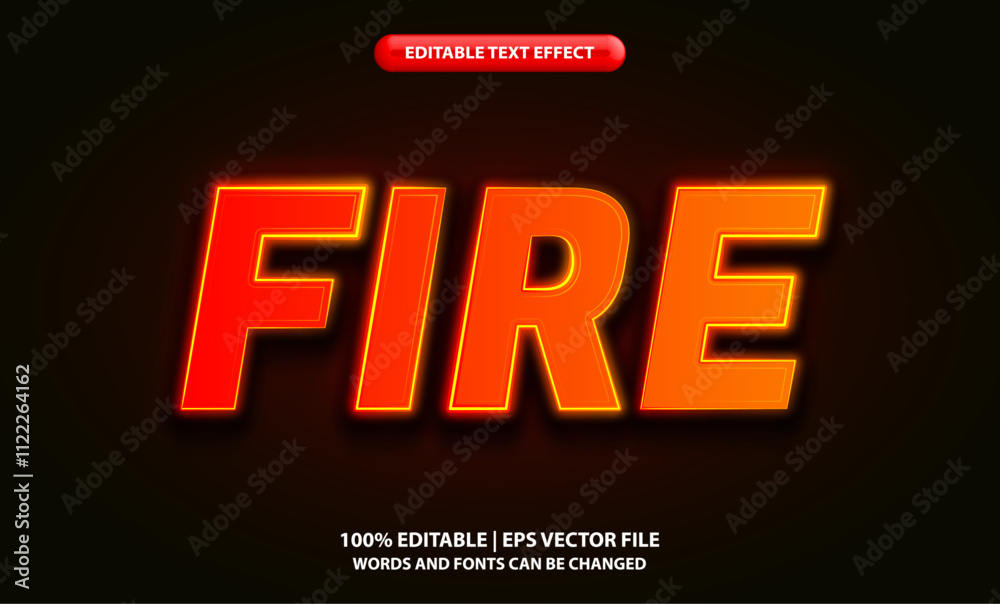 Fiery Text Effect: A bold, fiery text effect, with a radiant orange and ...