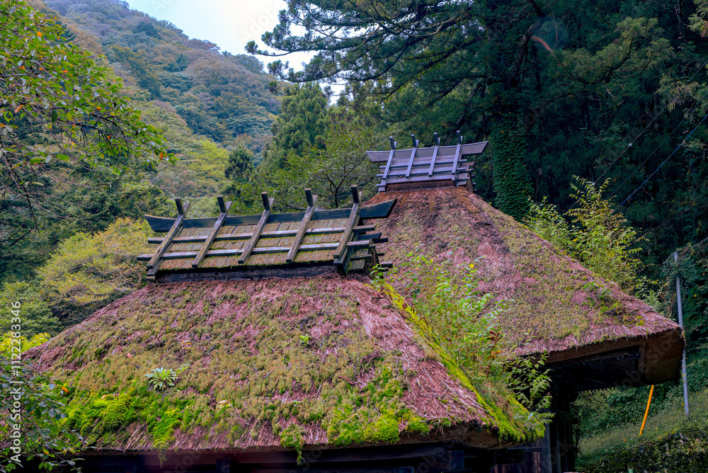 Kayabuki Thatched Roof of Old Buddhist Temples in Shima Onsen Village ...