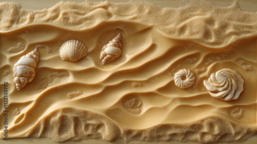 95.A serene beach composition featuring 2024 dissolving into the wet ...