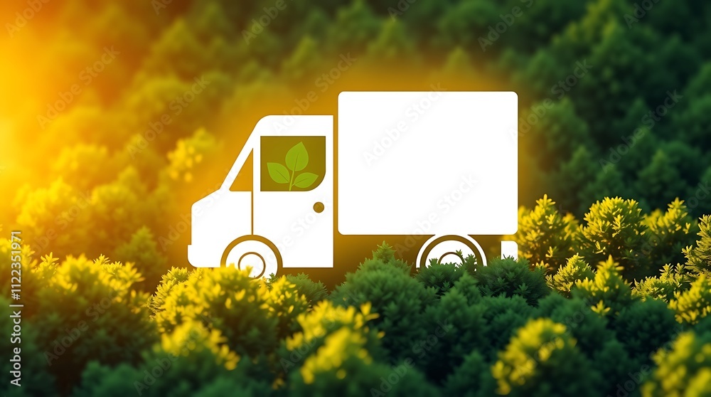 Green logistic or Sustainable transport concept. Truck icon transport ...
