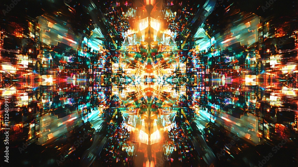 An infinite mirror creates a captivating display of lights and colors ...