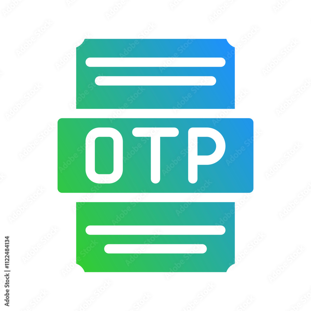 OTP spreadsheet icon with gradient color shades that attract attention ...