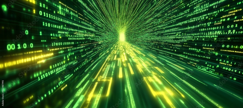 Matrix virtual digital world portal teleport background. Generative AI ...