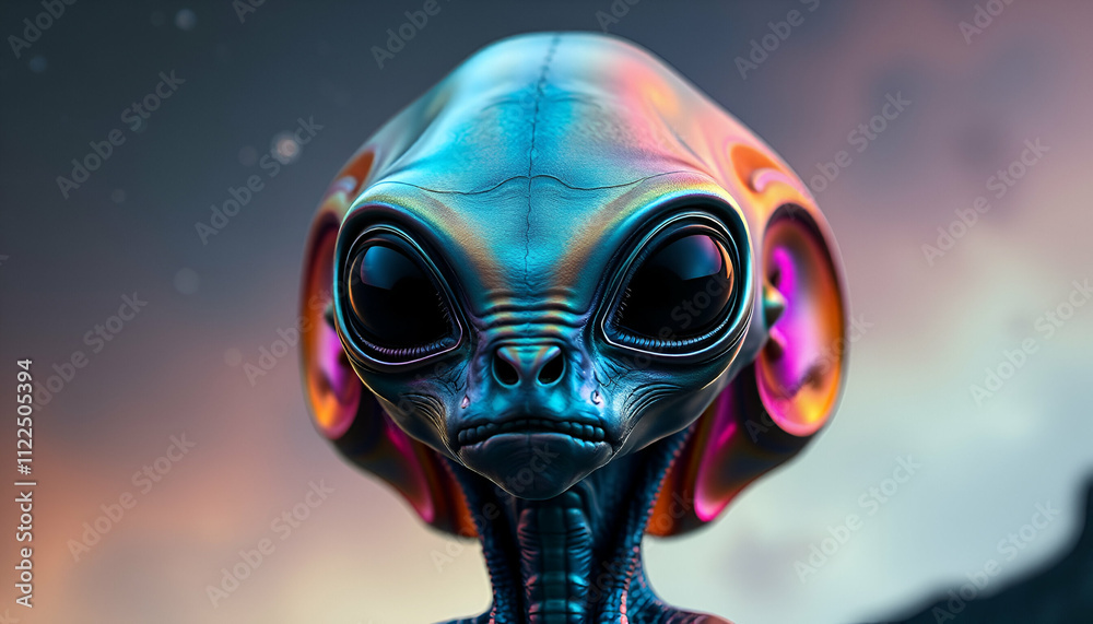 an alien with a unique and elegant design, featuring a crystalline ...