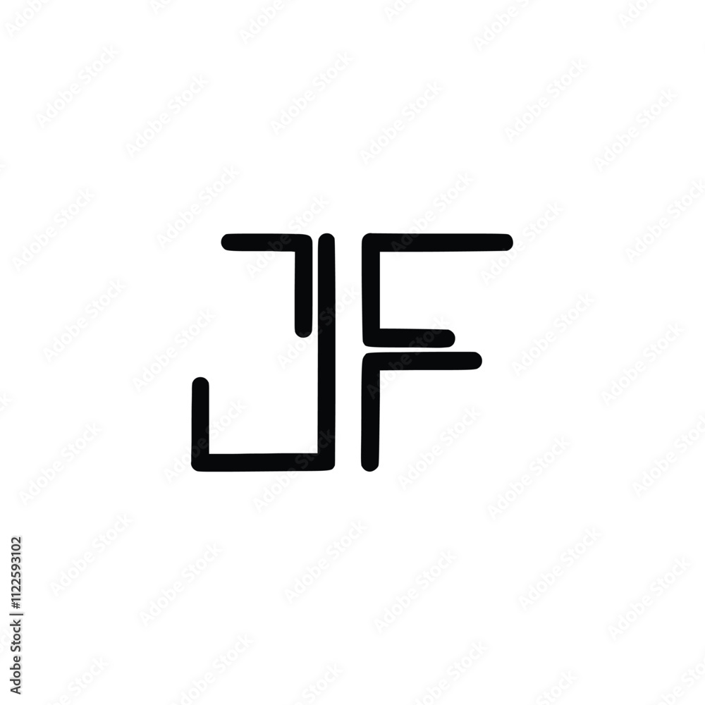 JF monogram logo design letter text name symbol monochrome logotype ...