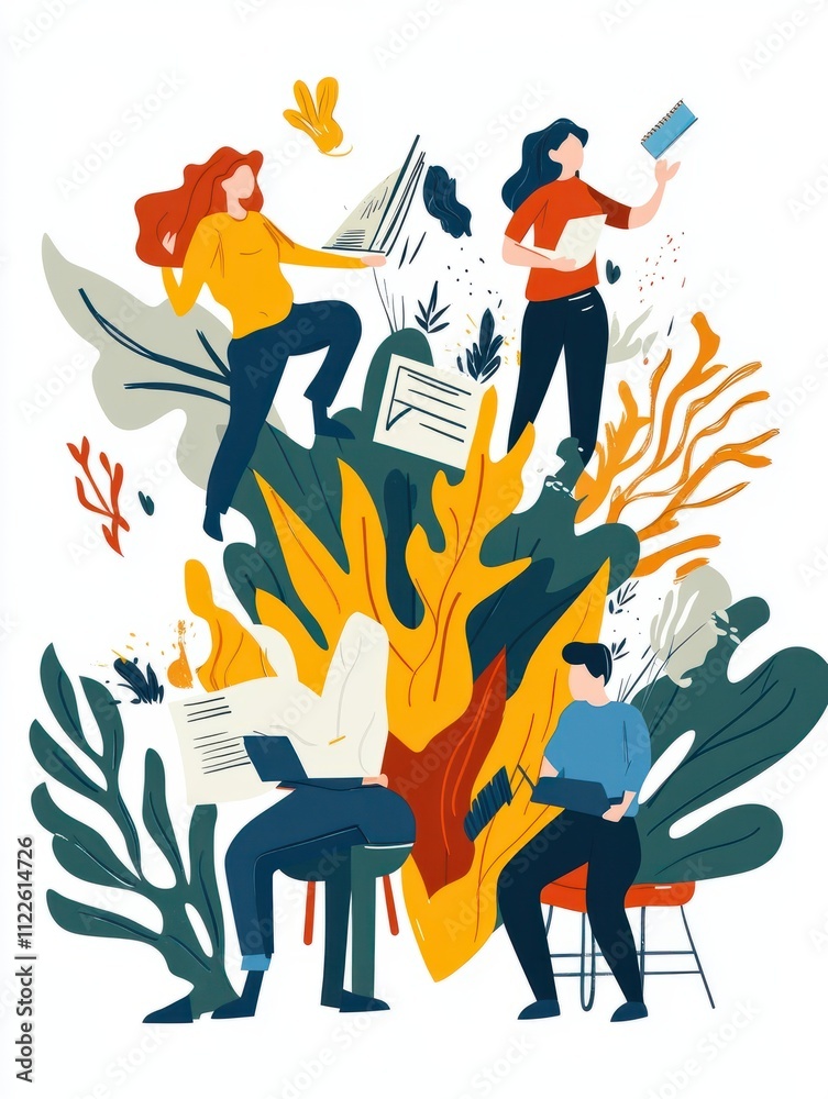 Employee health abstract concept vector illustration set. Emotional burnout, occupational health ...