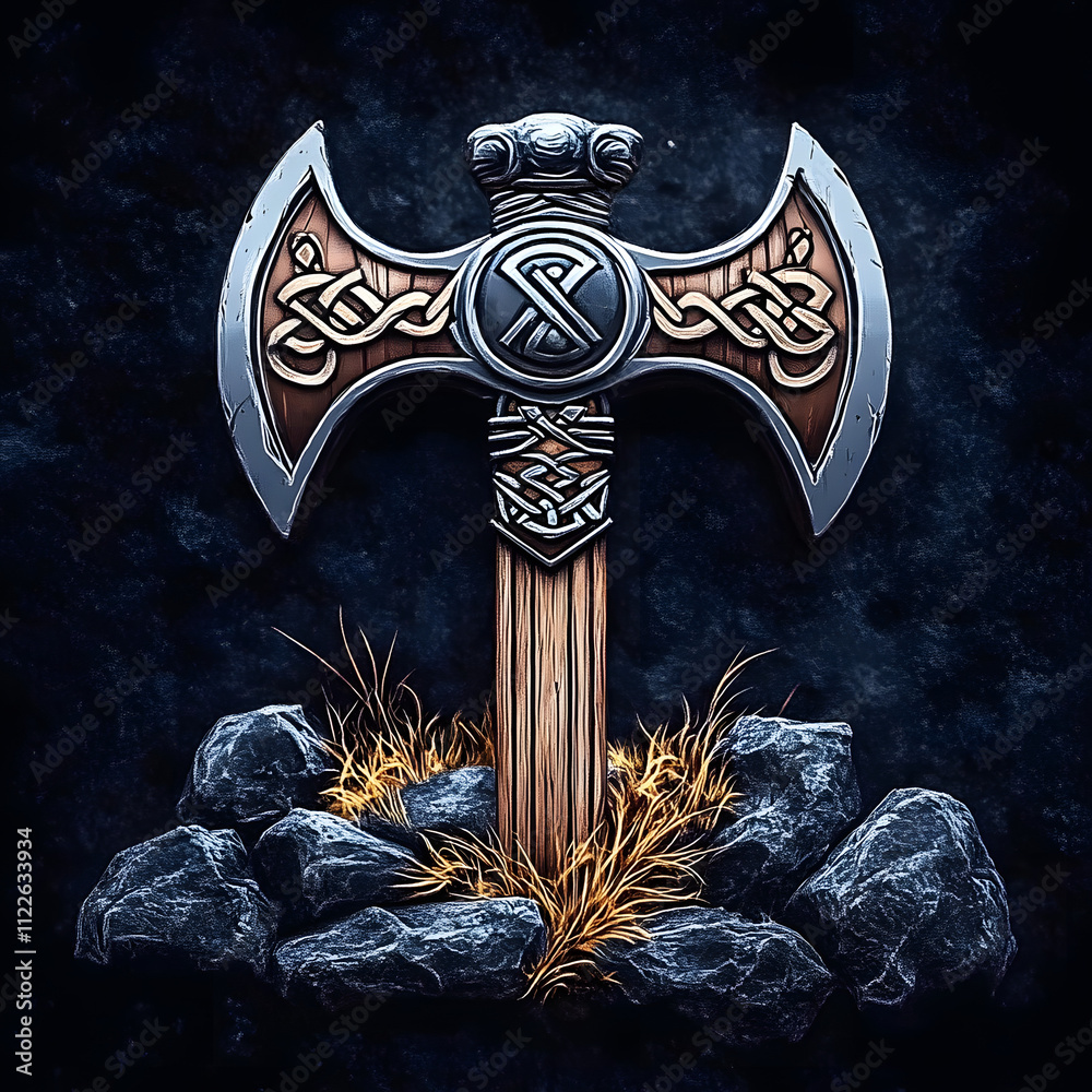 Viking themed logo coat of arms emblem for Epic High Fantasy based on ...