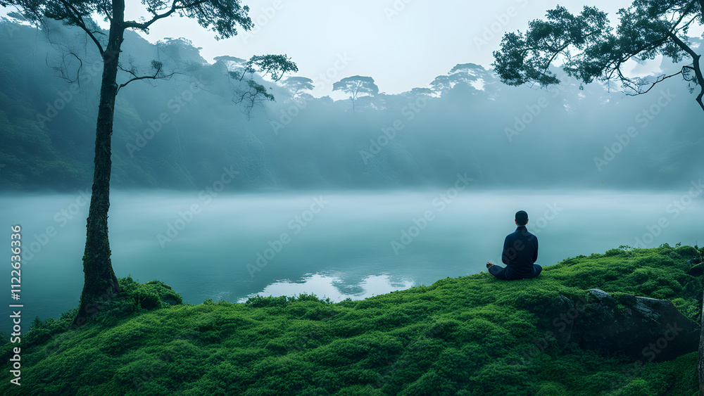 meditation in the morning desktop 4K wallpaper, relaxing in the clam ...