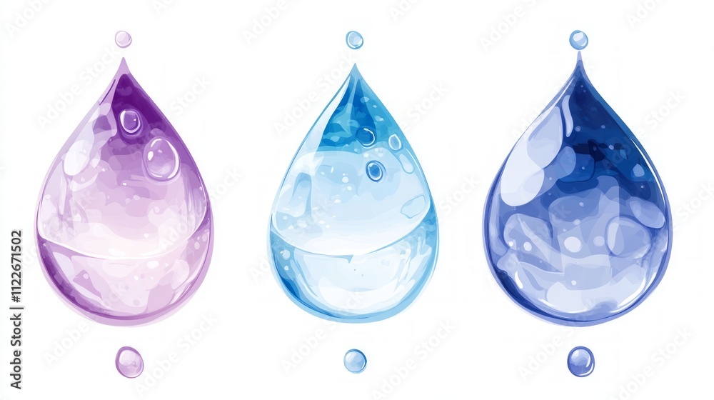 vector illustration of water drop on isolated white background Stock ...