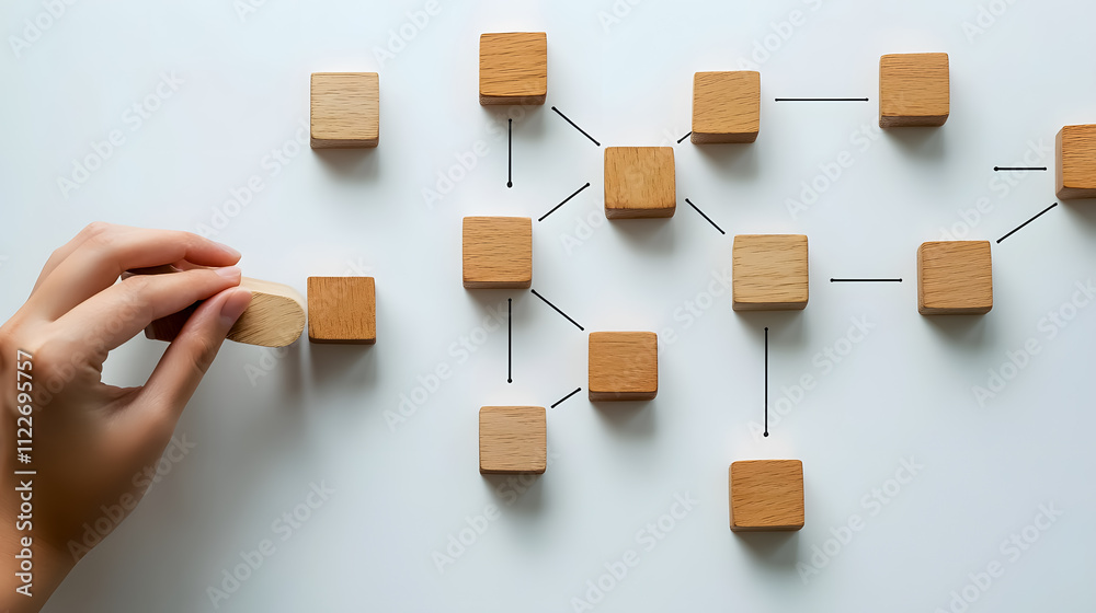 A concept depicting business process management and automation, with a ...