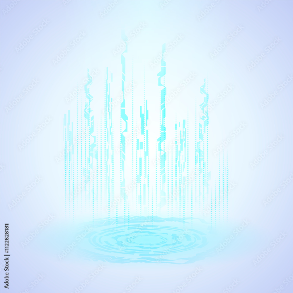 Futuristic digital podium technology background. Hi-tech stage for ...