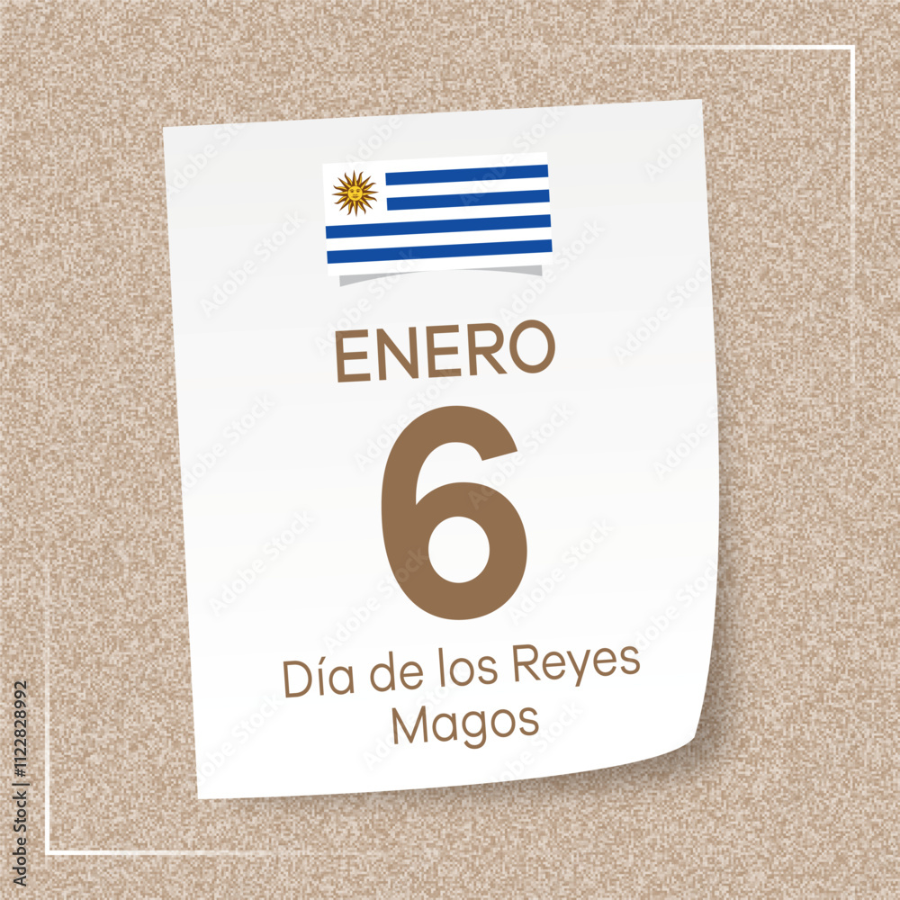Vector de Stock Uruguay 6 January The Three Wise Men Day. In Spanish: 6 ...
