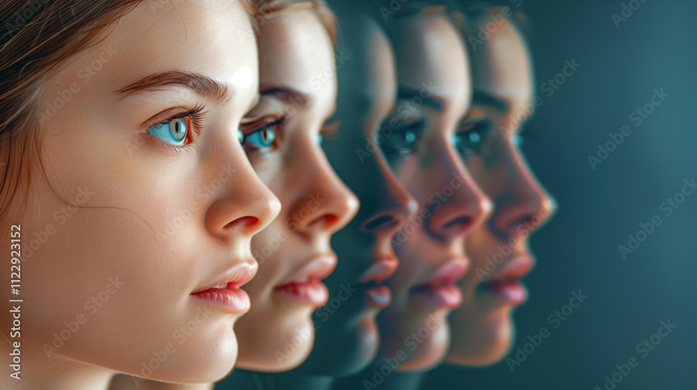 bipolar disorder people emotion mental woman. Close-up photo of a young ...