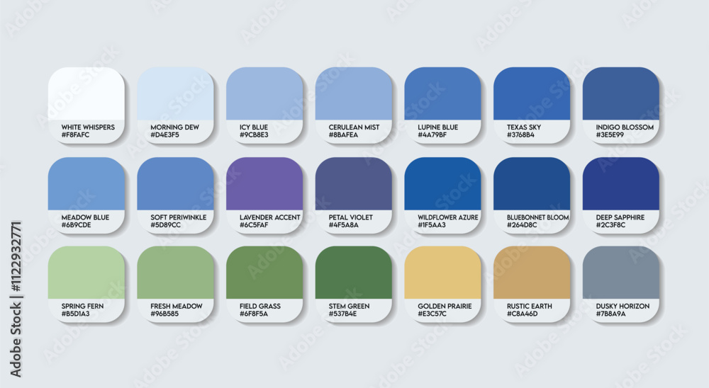 Vector de Stock Color Palette Bluebonnet (Texas, USA) Flower ...