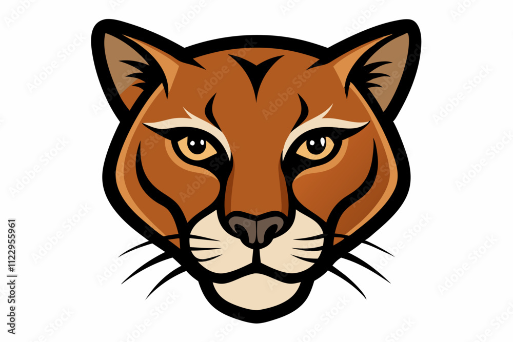 Cougar Head Vector Illustration & Clipart Design Stock Vector | Adobe Stock