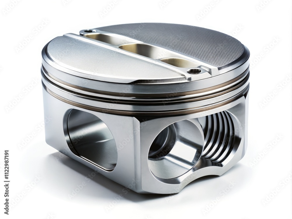 Piston Isolated on White Background - Engine Component for Automotive ...